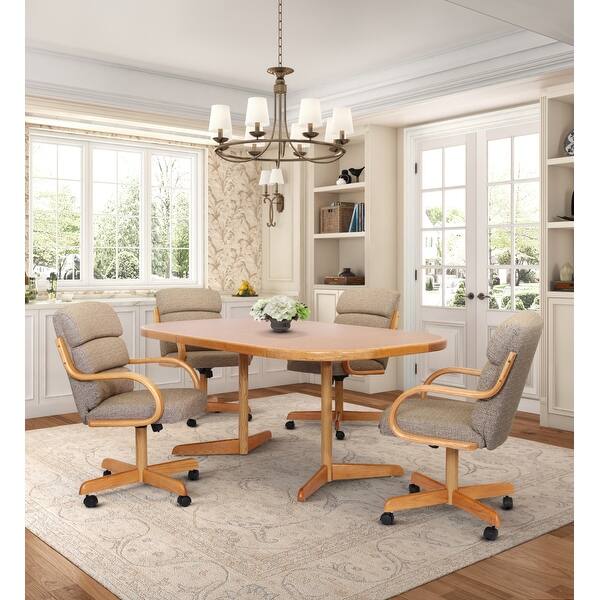 Caster Chair Company 5-Piece 42x[54/72] Oak Caster Castor Dining Set ...